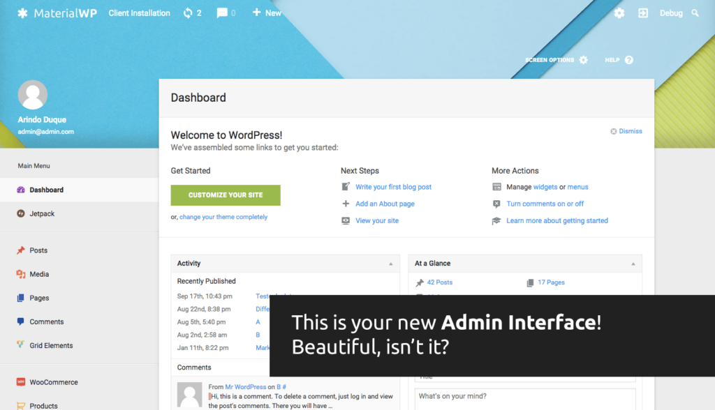 Material WP – Material Design Dashboard Theme | Dokan WordPress